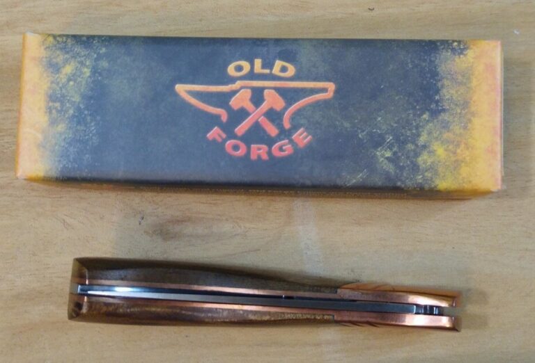 Old Forge OF028 – Burl Wood Handle w/ Copper Bolsters Lockback Single ...