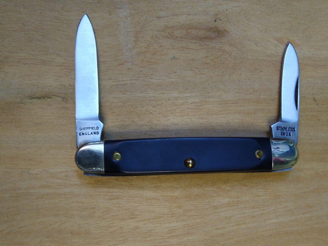 Vintage Sheffield England 2 Blade Stainless Inox Pocket Knife[Unused ...